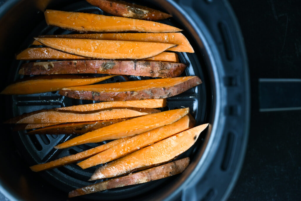 Air Fryer Sweet Potato Fries with Diane Dip - Shutter + Mint Recipes