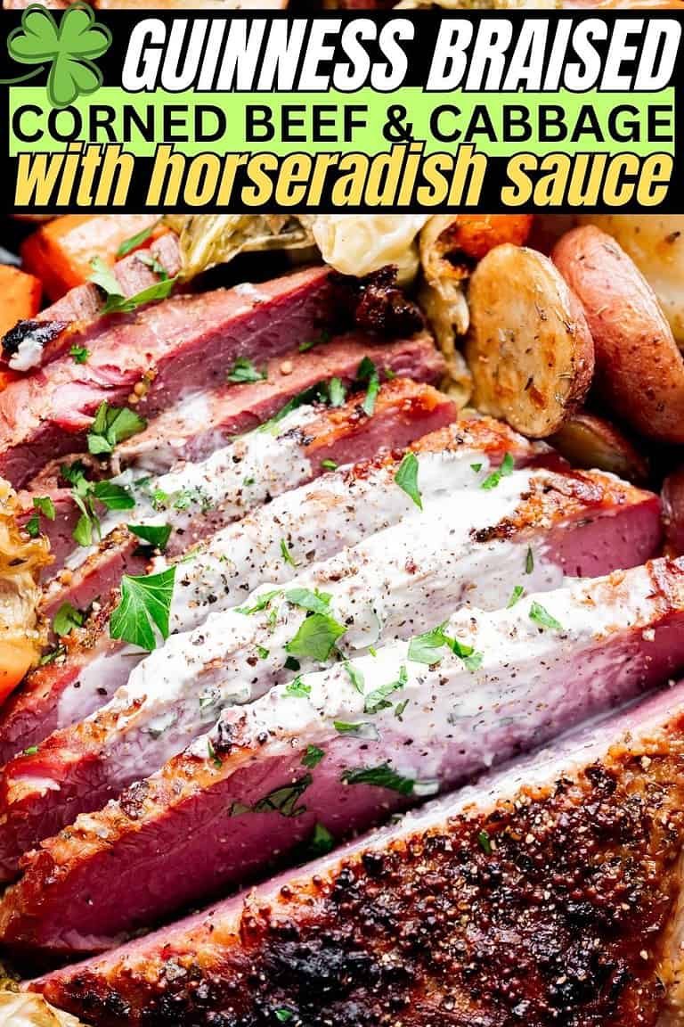 Dutch Oven Corned Beef and Cabbage with Horseradish Sauce - Shutter + Mint