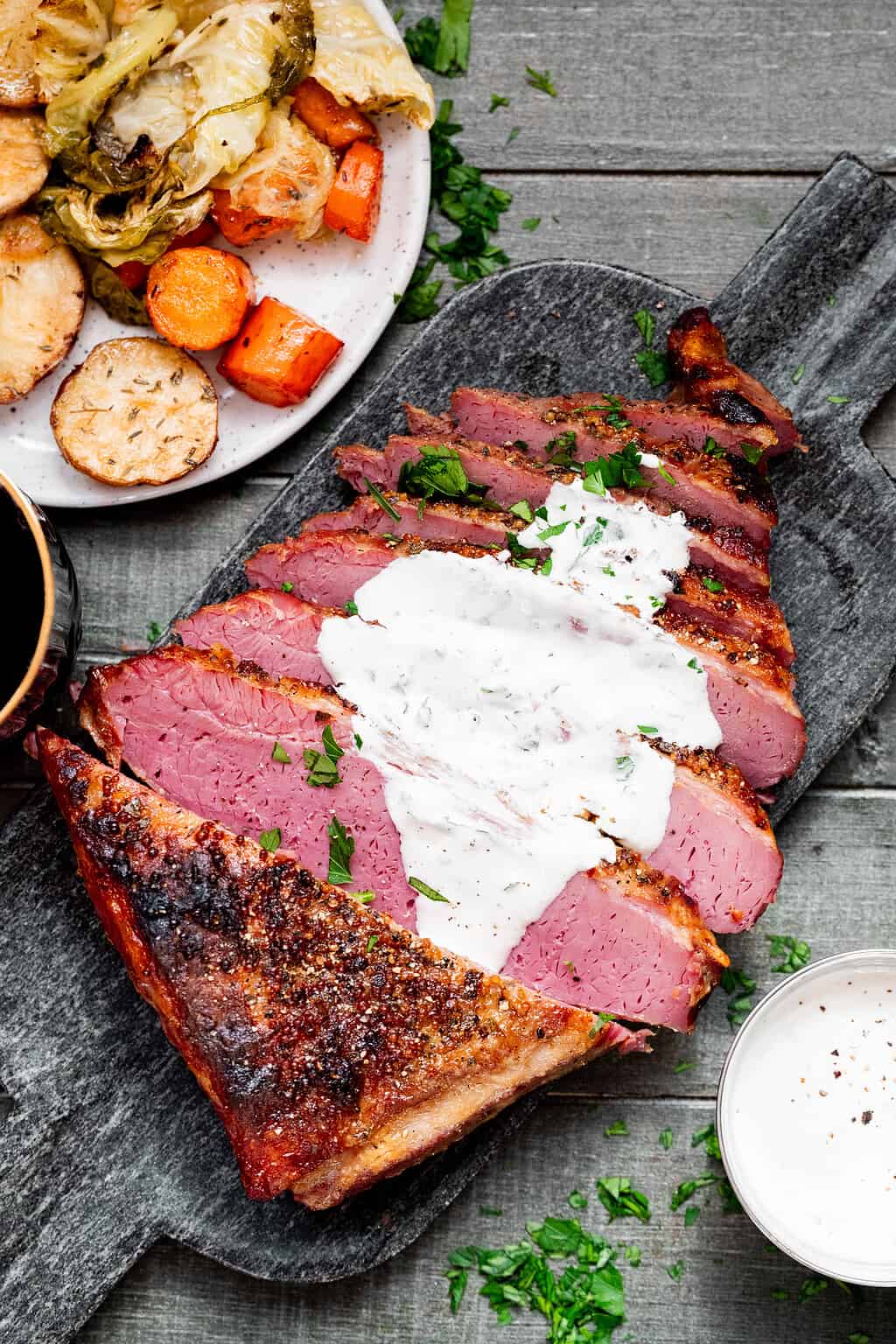Dutch Oven Corned Beef and Cabbage with Horseradish Sauce - Shutter + Mint